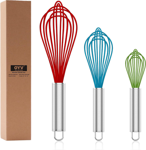 OYV Silicone Rubber Whisk,Premium Whisks for Cooking Non Scratch ...