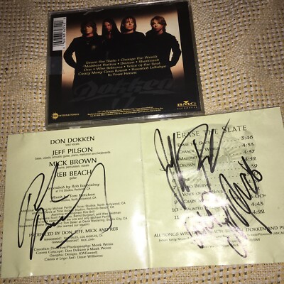 SIGNED by Don Dokken Wild Mick Brown Reb Beach Jeff Pilson Cd Erase the ...