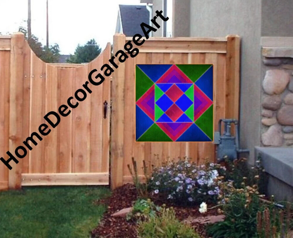 Barn Quilt Metal Sign, Squares & Triangles, Pennsylvania Dutch Amish ...