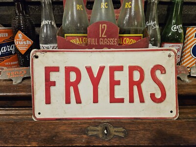 Vintage Embossed Fryers Vanity Booster Food License Plate | eBay