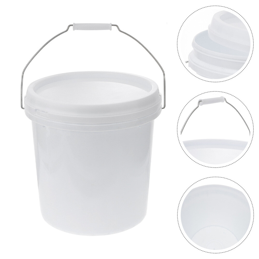 Small Bucket Household Sealed Barrel Travel Pail with Lid Fixed Clear ...