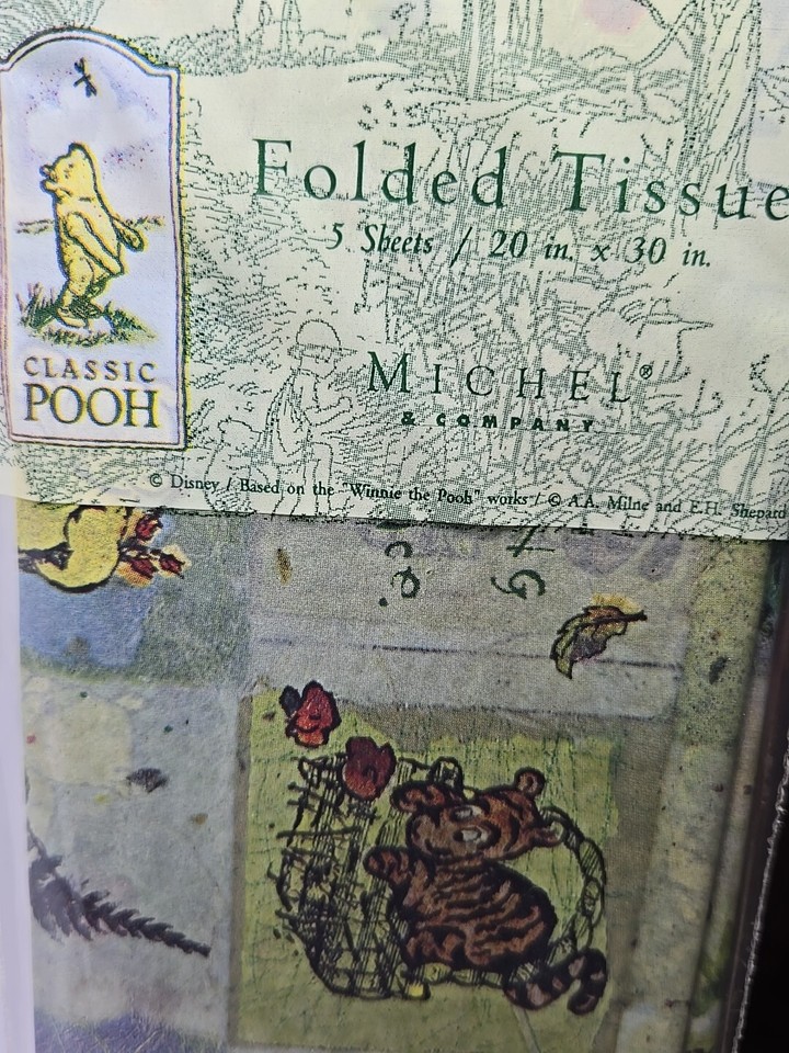 Vintage RARE Classic Winnie The Pooh Premium Folded Tissue Paper 5 sheet Pack | eBay