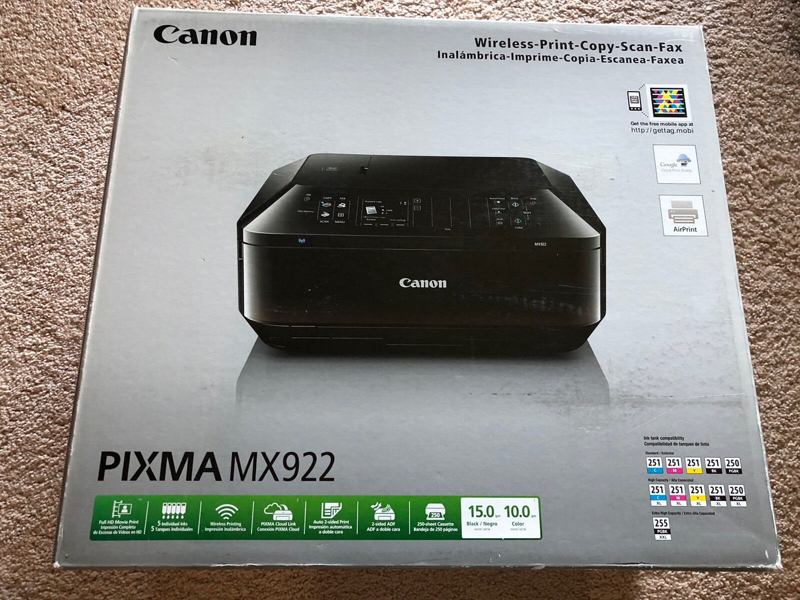 Canon PIXMA MX922 Wireless Office All-in-One Printer - 9600 dpi Color ...