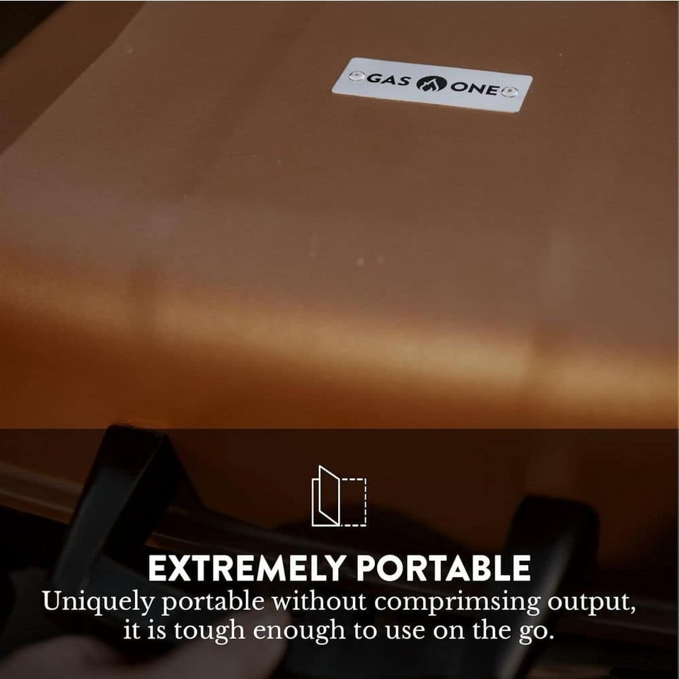 Tabletop Portable Propane Grill in Tan Brown w/Temperature Control Knob ...