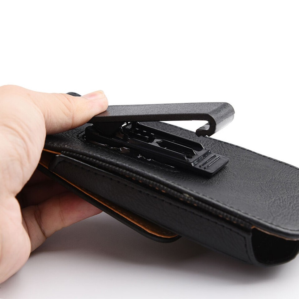 For iPhone 15 14 13 12 11 Pro 7+ 8+ Max XR XS Leather Belt Clip Case ...