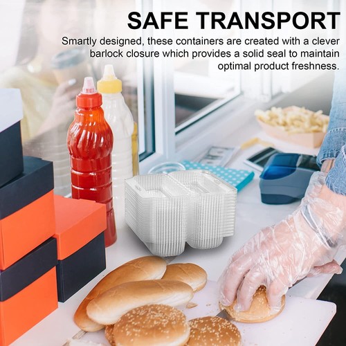 MT Products Plastic Hot Dog Container with Lid 6.5" x 2.75" x 2.6 ...