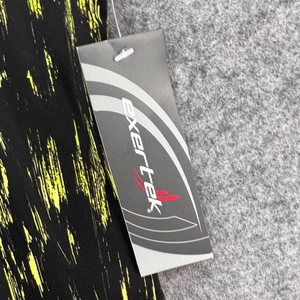 Exertek Tank Top Womens L Black Lime Abstract Racerback Stretch ...