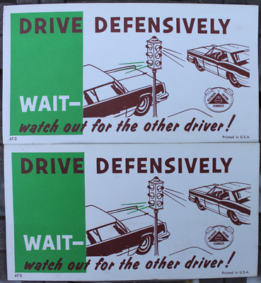 2 NOS Vintage 67 Nabisco Defensive Driving Reminder Sticker Drive ...