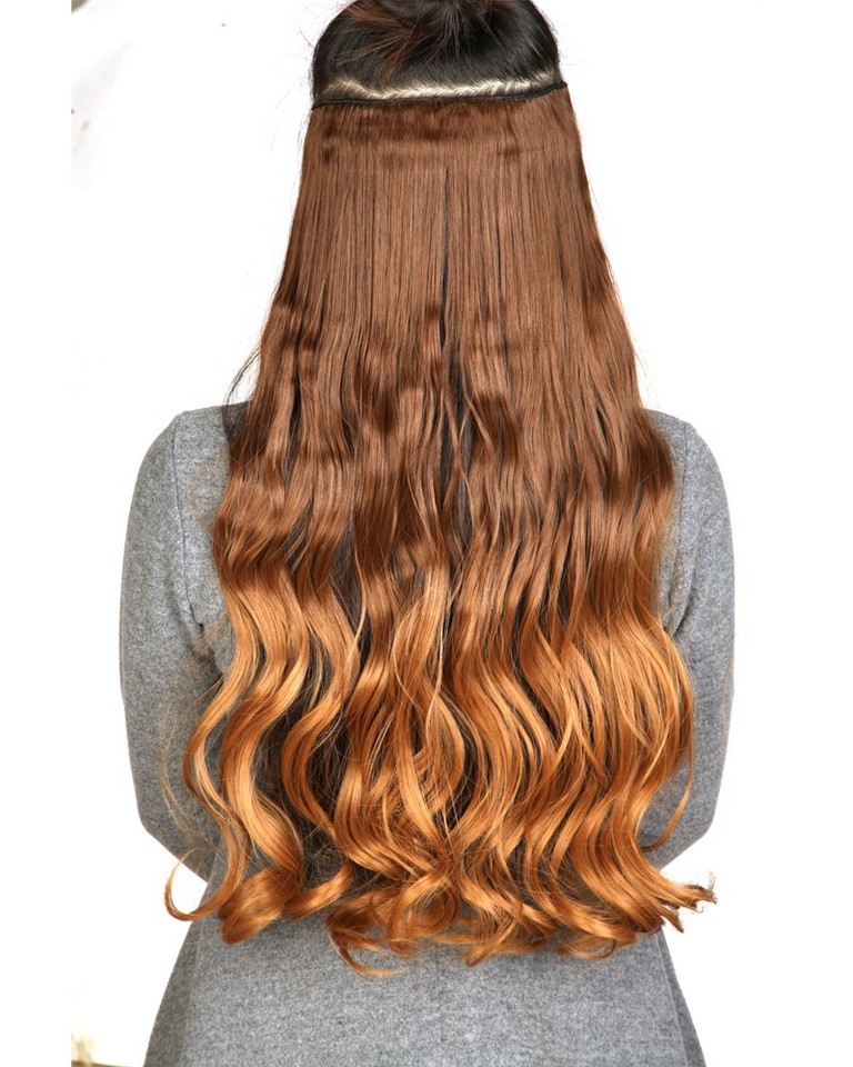 Real Thick Natural Clip in 3/4 Full Head Hair Extensions Extension as ...