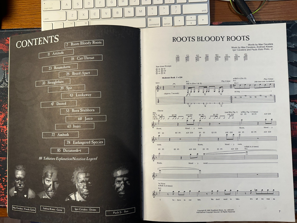 SEPULTURA Original Cherry Lane Music Roots Guitar TAB Music Book NM | eBay