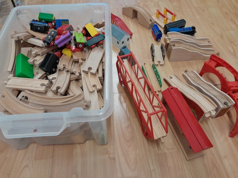 Brio Large Bundle Wooden Train Track Set and Accessories Over 120 ...