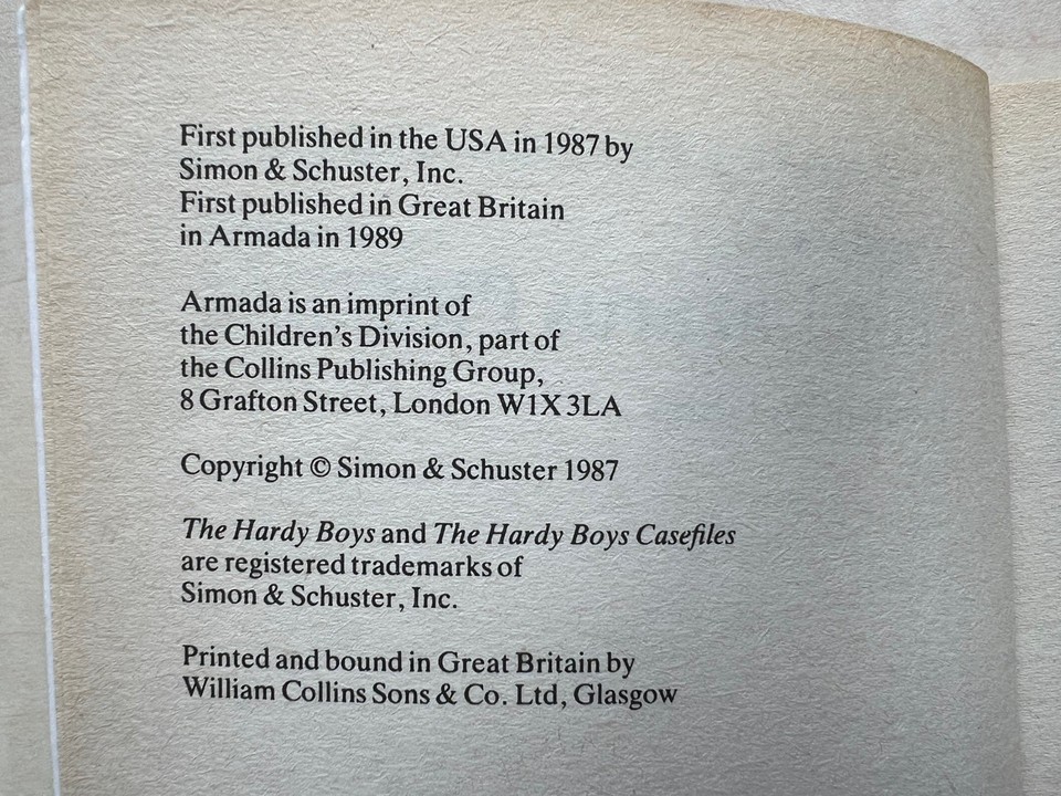 B78 - 2 x Vintage Hardy Boys Books - Armada 1978 & 1987 Franklin W ...