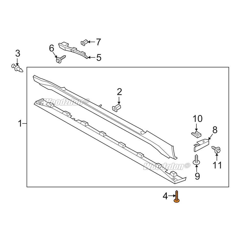 QTY.25 For Ford Mustang Exterior Rocker Panel Molding Retainer Clip ...