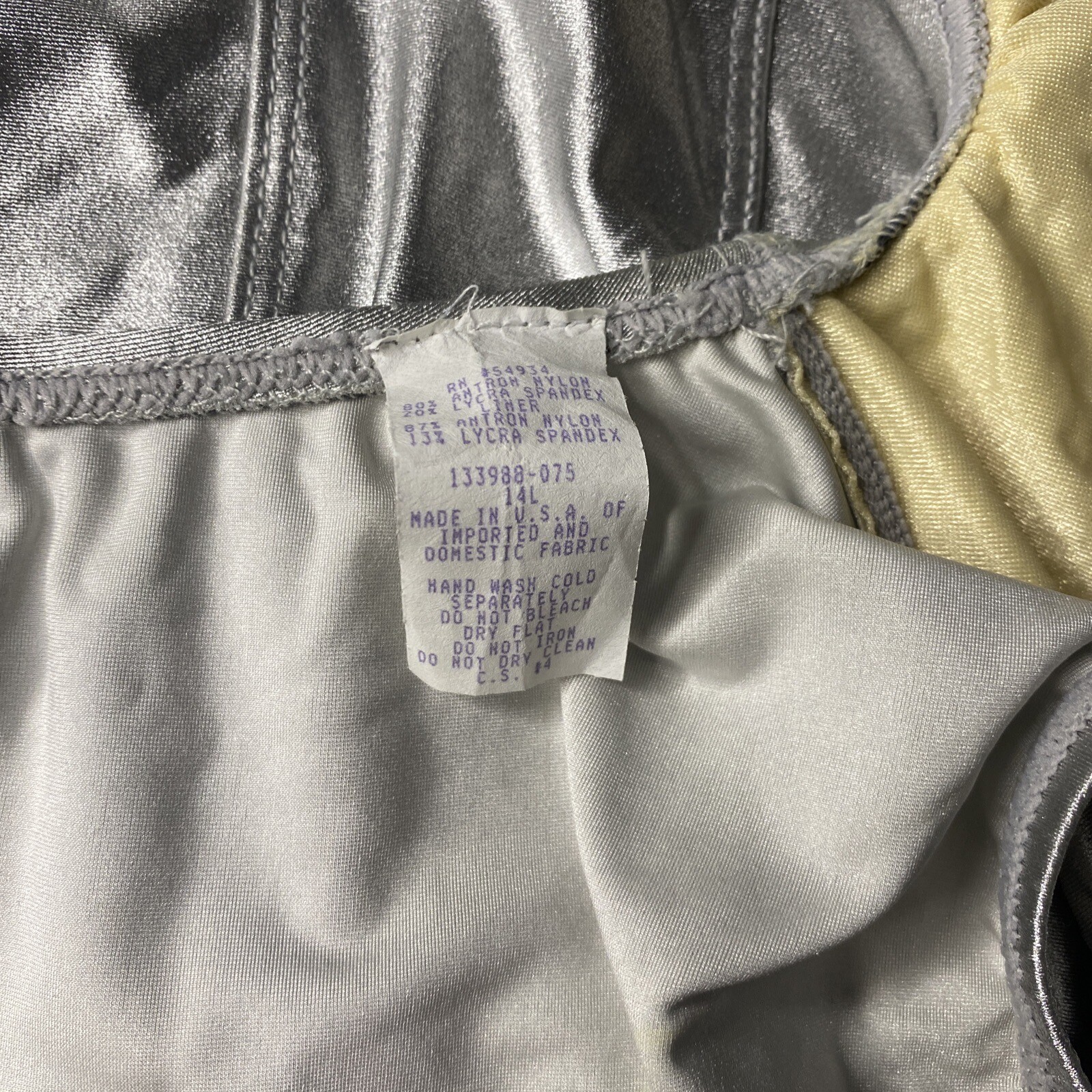 Vintage Speedo Shiny Metallic Silver One Piece Bikini… - Gem