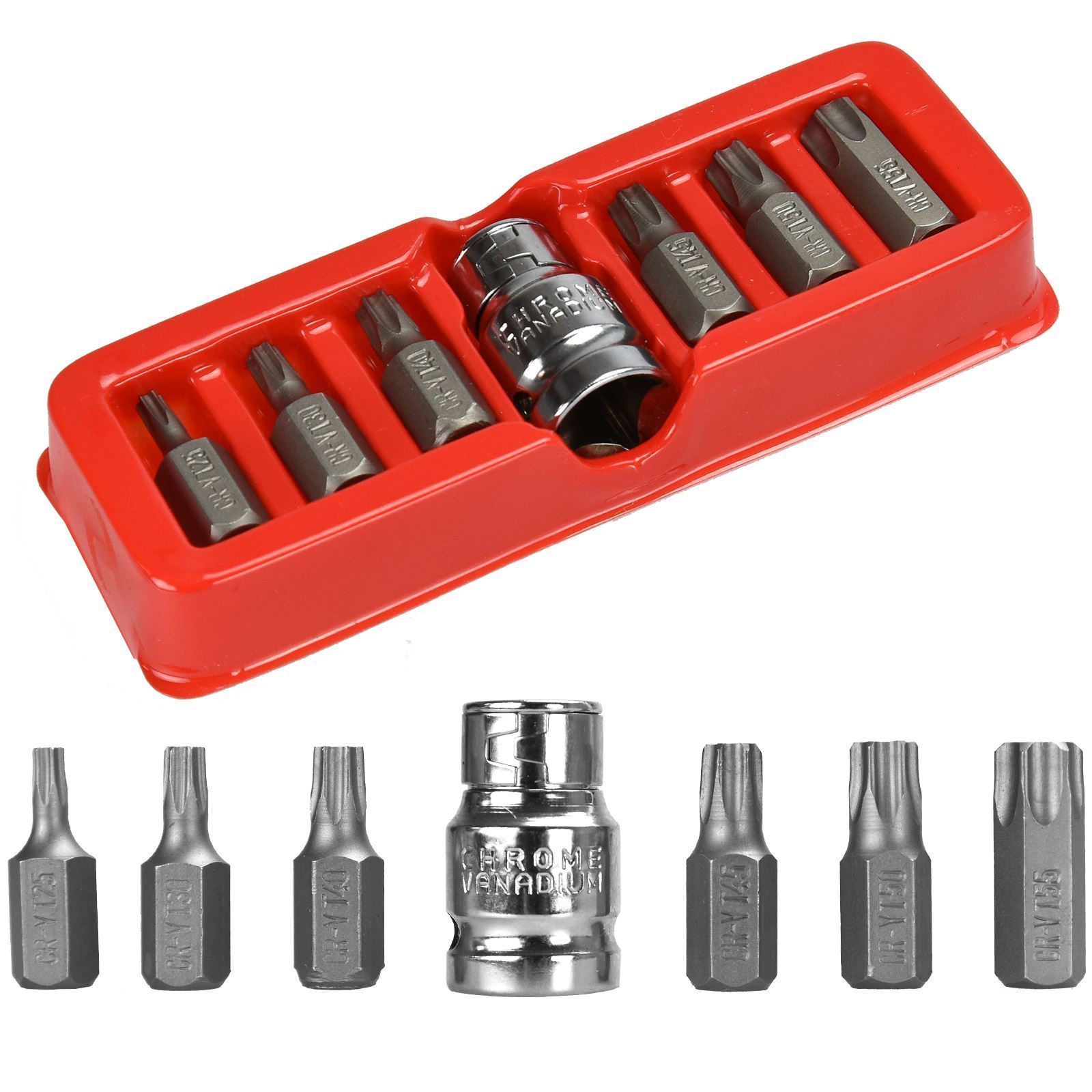 2 x7pcs TORX POWER BIT SET ½” DRIVE MALE SOCKET STAR TORQUE T25 T30 T40 ...