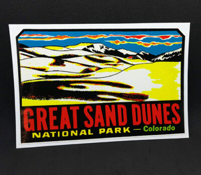 Great Sand Dunes National Park Vintage Style Decal, Vinyl Sticker ...
