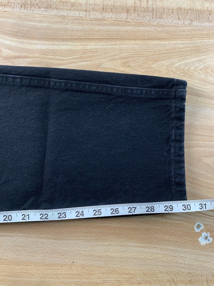 Wrangler Rustler Regular Fit Straight Leg Black Denim Work Jeans Men's ...