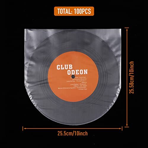 100 Pieces LP Vinyl Record Inner Sleeves 10 Inch Semi-Transparent Inner ...