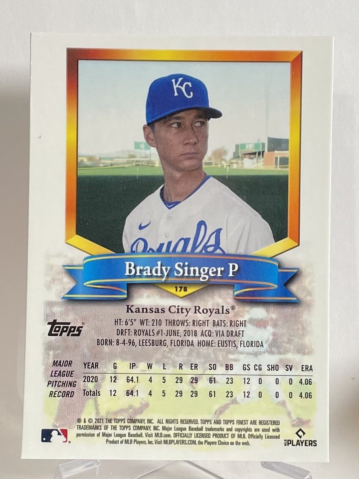 2021 Topps Finest Flashbacks BRADY SINGER #178 Rookie RC KCR Royals | eBay