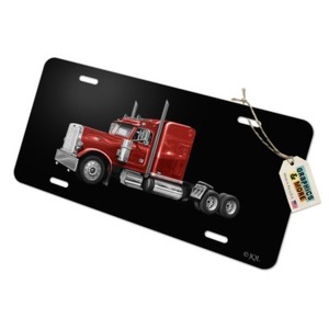 Semi Tractor Trailer Truck Trucker Novelty Metal Vanity Tag License ...