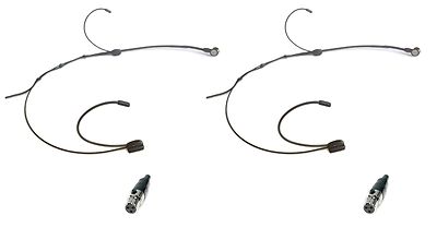 Set of 2 Ultra Slim Black Headset Headworn Microphone for AKG Wireless ...