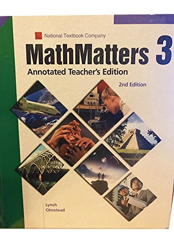 MATHMATTERS 3, ANNOTATED TEACHER'S EDITION By Chicha Lynch - Hardcover | eBay