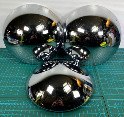 Vintage Chrome beanie High Dome Hub Caps Baby moon Ford Chevy Hot rod ...