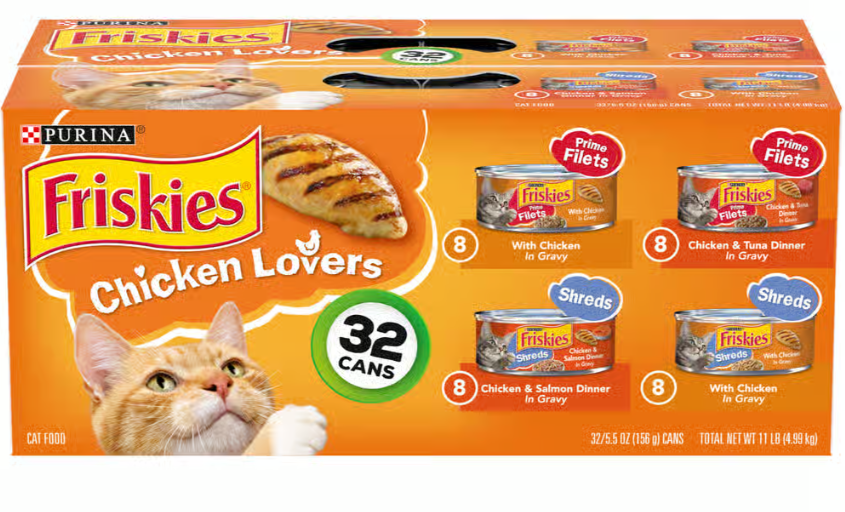 3 Pack of Friskies Chicken Lovers Variety Pack Wet Cat Food 32 Cans 5.5 ...
