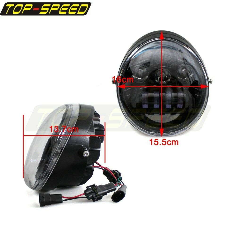 DOT Approved LED Headlight Hi/Lo Projector For Harley Street Rod V-ROD ...
