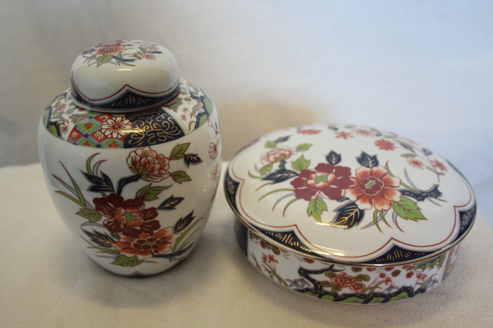 Vintage Japanese Ginger Jar and Compote Dish with Lids | eBay