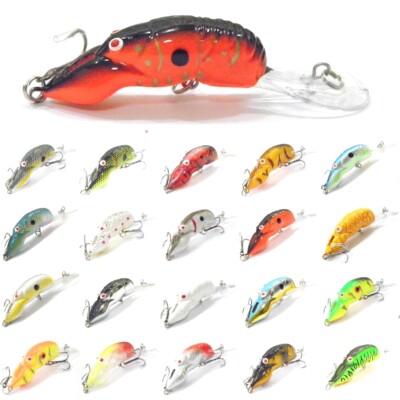 Crawfish Crankbait Fishing Lures Deep Diver Tight Wobble Slow Floating ...