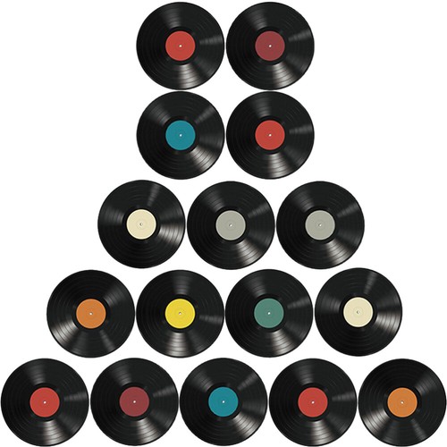16 Pcs Vinyl Record Stickers Music Note Decor Vintage Decore Records | eBay