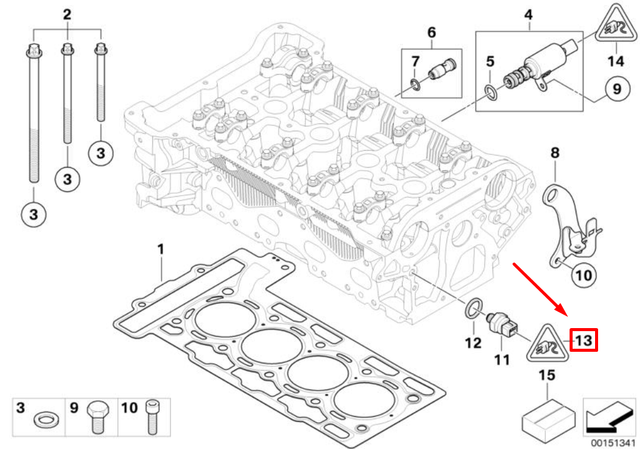 OEM MINI Cabrio R57 Cylinder Head Socket Housing 2pin 12527542850 ...