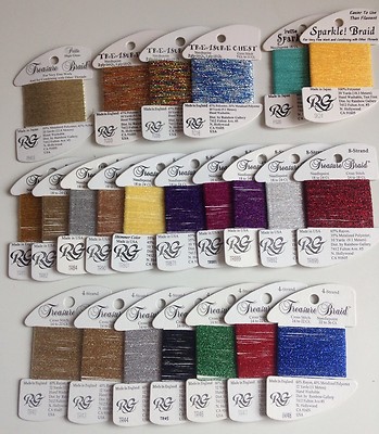 Fine thread Treasure Braid needlepoint crossstitch Rainbow high gloss ...