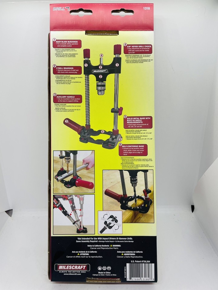 Milescraft 1318 DrillMate Portable Drill Guide - Drill Guide Attachment ...