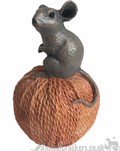 Cute antique effect mouse on string ornament decoration mice garden ...