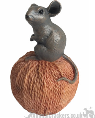 Cute antique effect mouse on string ornament decoration mice garden ...