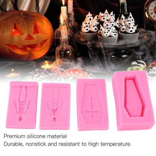 Halloween Mold 3D Coffin Skeleton Shape Nonstick High Temperature ...