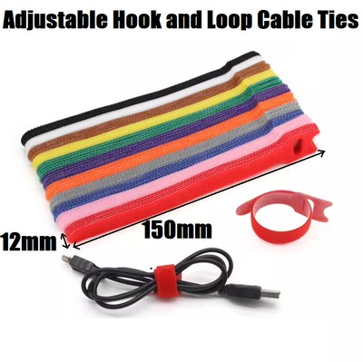 ReleasableAdjustable Reusable Hook And Loop Cable Ties, Cable Tidy ...