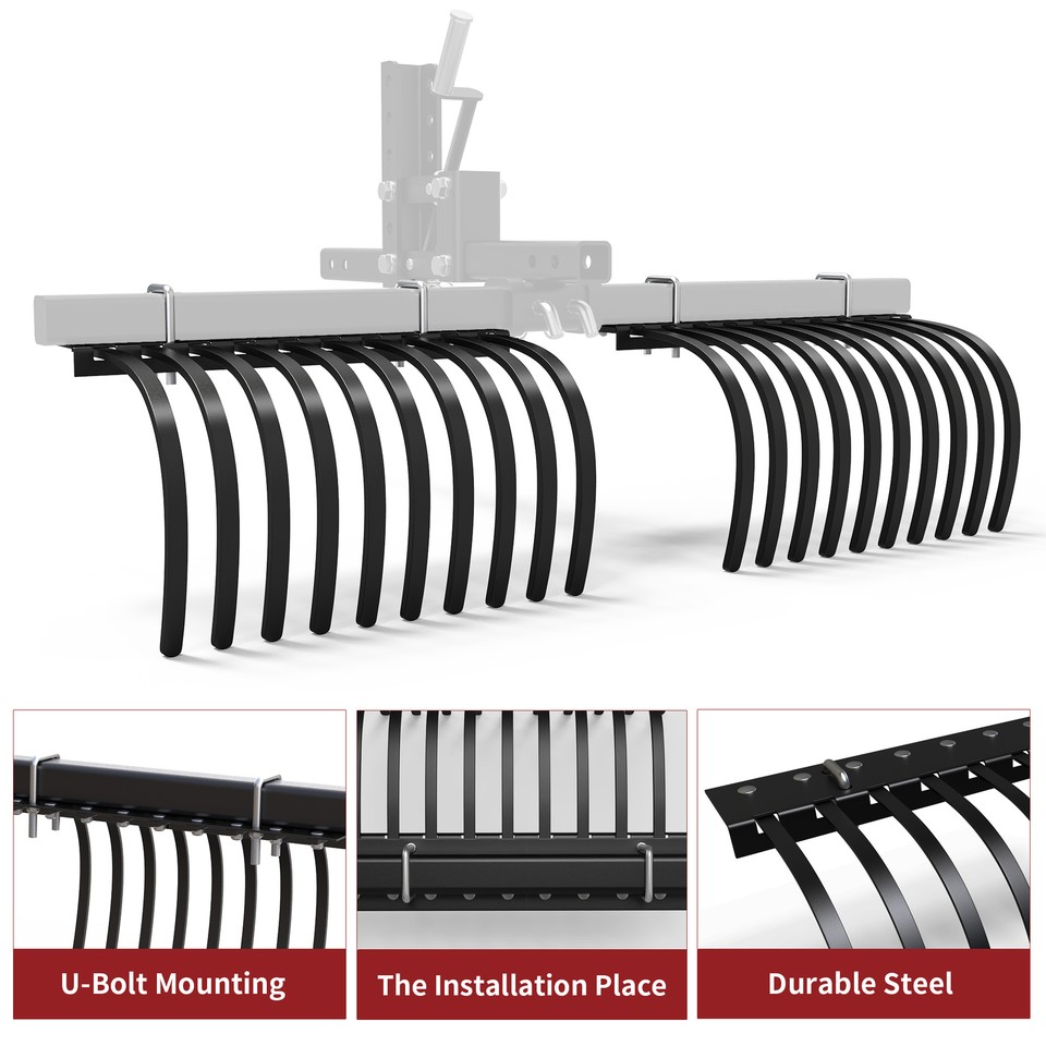 ATV/UTV Landscape Rake Implement W/1-Point Lift System Tractor Removal ...