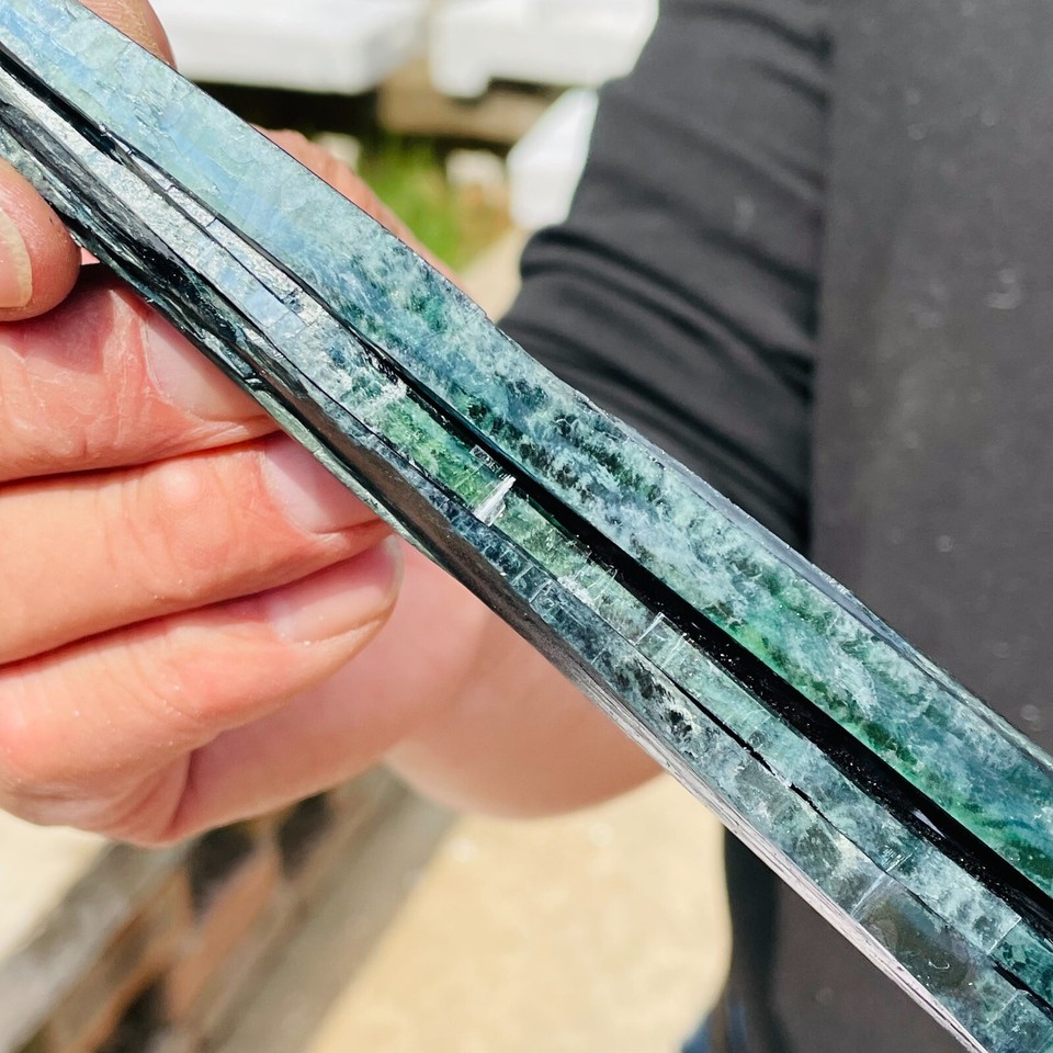 176g Long Natural Blue Vivianite Quartz Crystal Hydrous Iron Phosphate ...