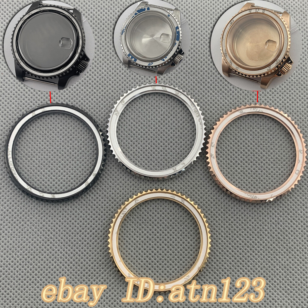 Ring Replacement Stainless Steel Silver Bezel Fit 40mm Watch Case ...