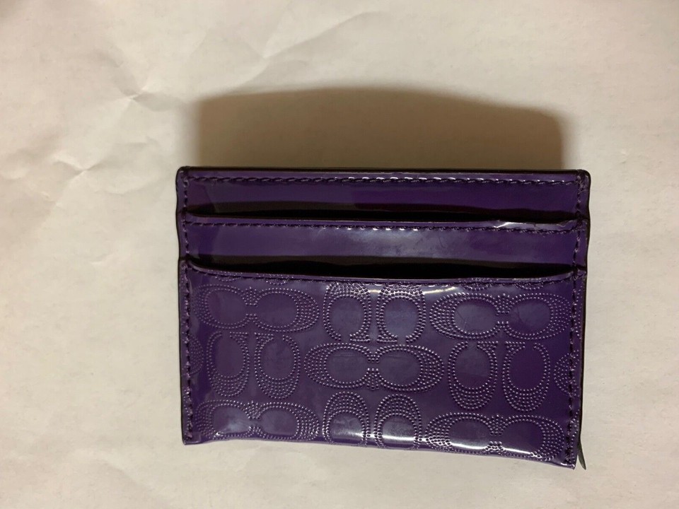 Coach Leather Card Wallet - Violet F62405 | eBay