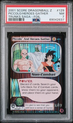 PSA 7 Limited Foil Piccolo and Heroes Gather 2001 Trunks Saga DBZ #129 ...