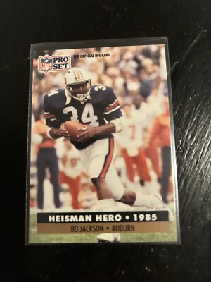Bo Jackson 1991 Pro Set Heisman Hero 1985 #42 Auburn Tigers Football ...