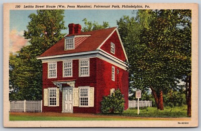 Postcard Letitia Street House, Fairmount Park, Philadelphia ...