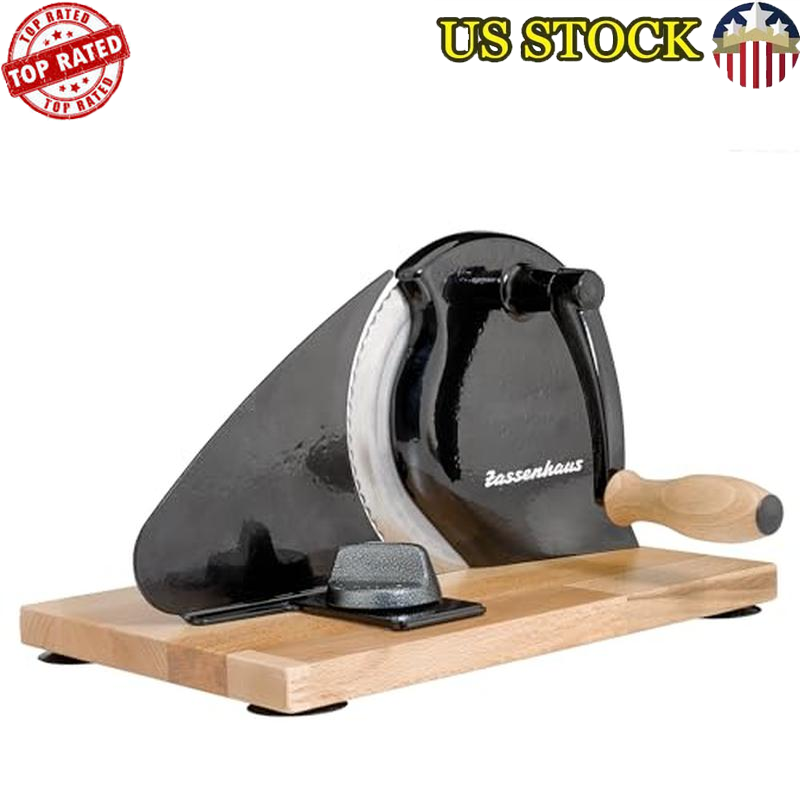 Manual Bread Slicer Classic Hand Crank Adjustable Thickness Kitchen ...