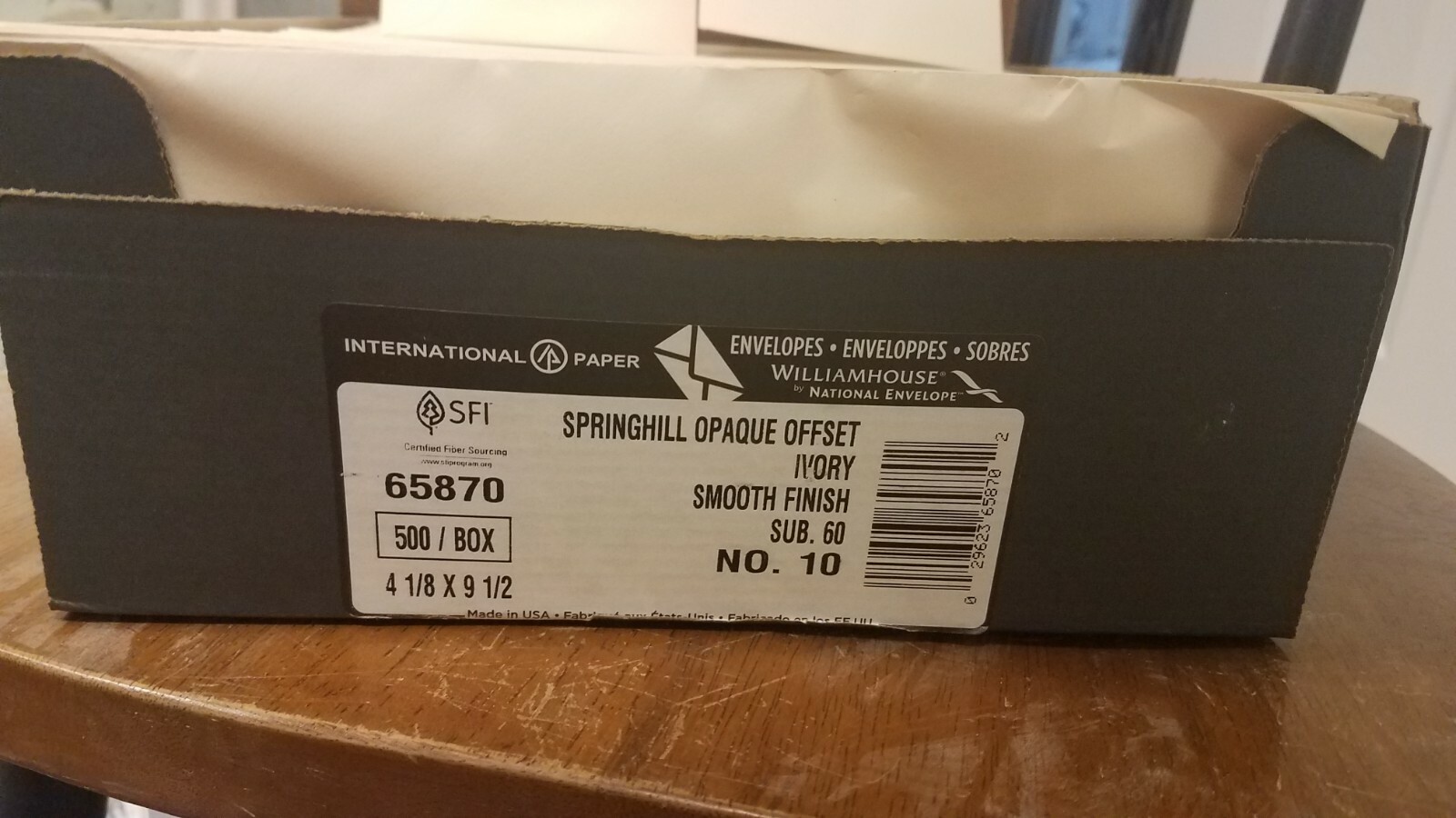 International Paper Springhill Opaque Offset Ivory #10 Envelope Sub 60 ...
