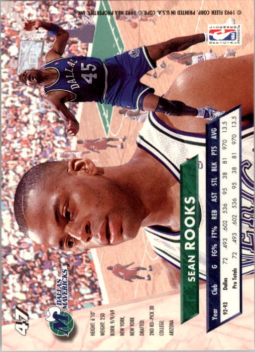 1993-94 Ultra #47 Sean Rooks - NM | eBay