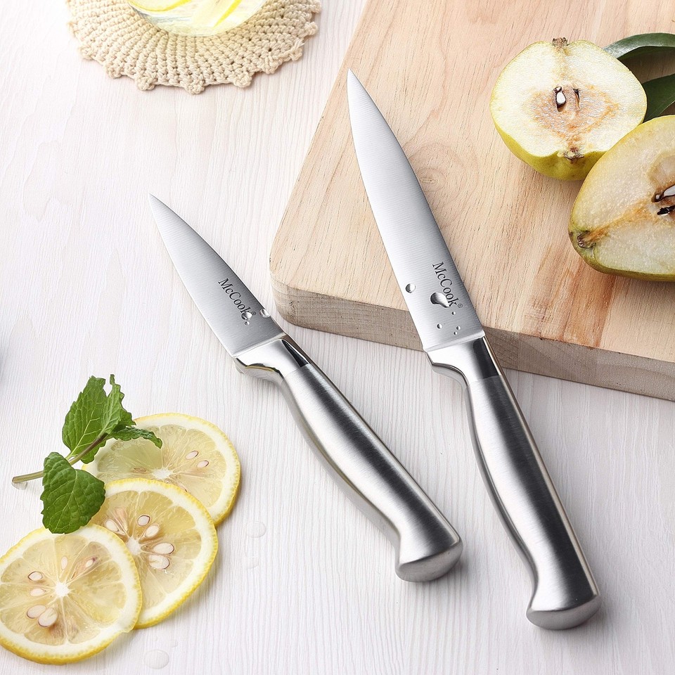 McCook® Knife Sets, German Stainless Steel Knife Block Sets with Built ...